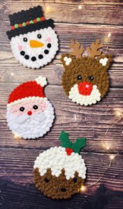 Adorable DIY Rudolph Pom Pom Coaster - The Mummy Front