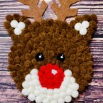 Adorable DIY Rudolph Pom Pom Coaster - The Mummy Front