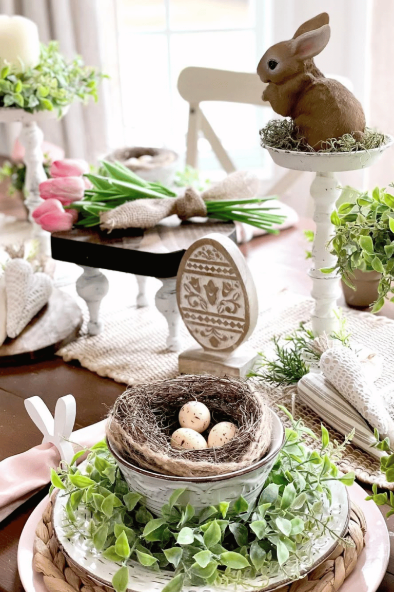 20+ Farmhouse Easter Decor Ideas for a Cozy Home - The Mummy Front