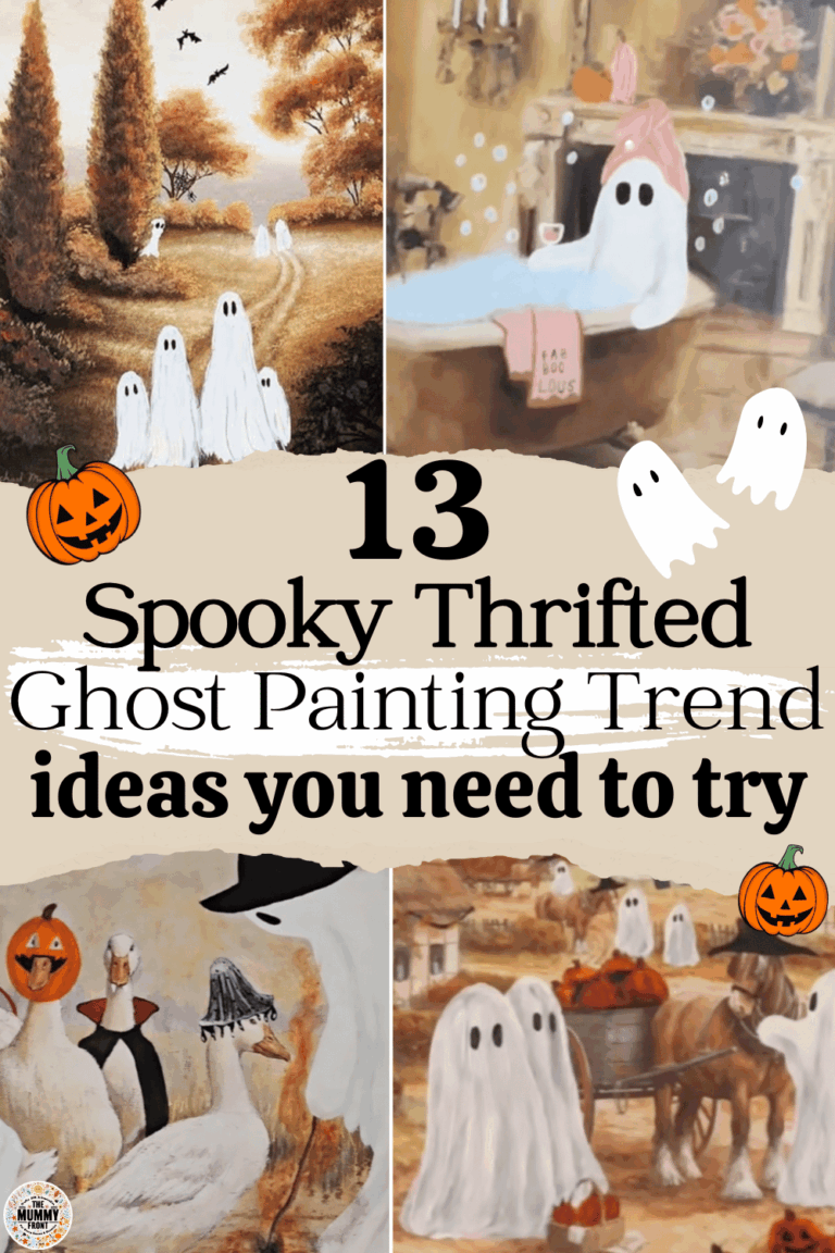 13 Viral Ghost Painting Trend Ideas from Thrifted Art - The Mummy Front