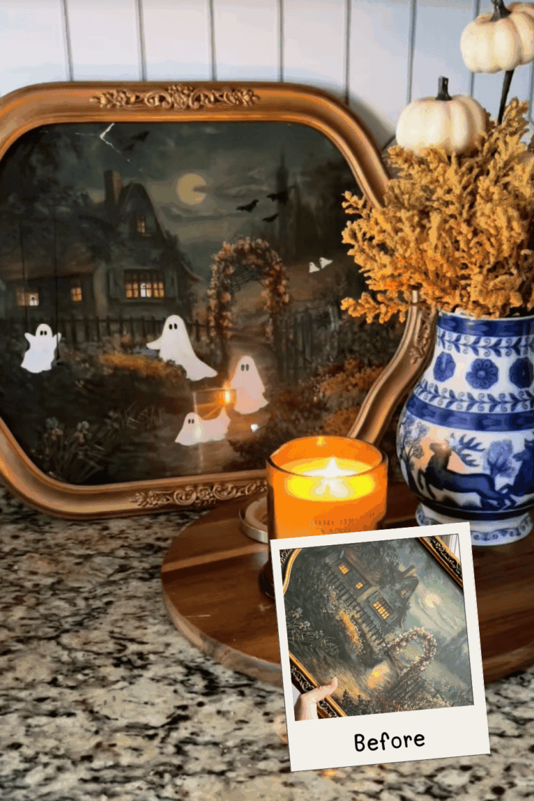 13 Viral Ghost Painting Trend Ideas from Thrifted Art - The Mummy Front