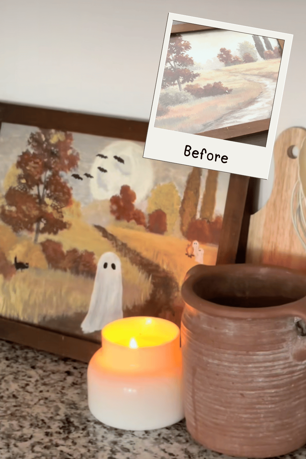 13 Viral Ghost Painting Trend Ideas from Thrifted Art - The Mummy Front