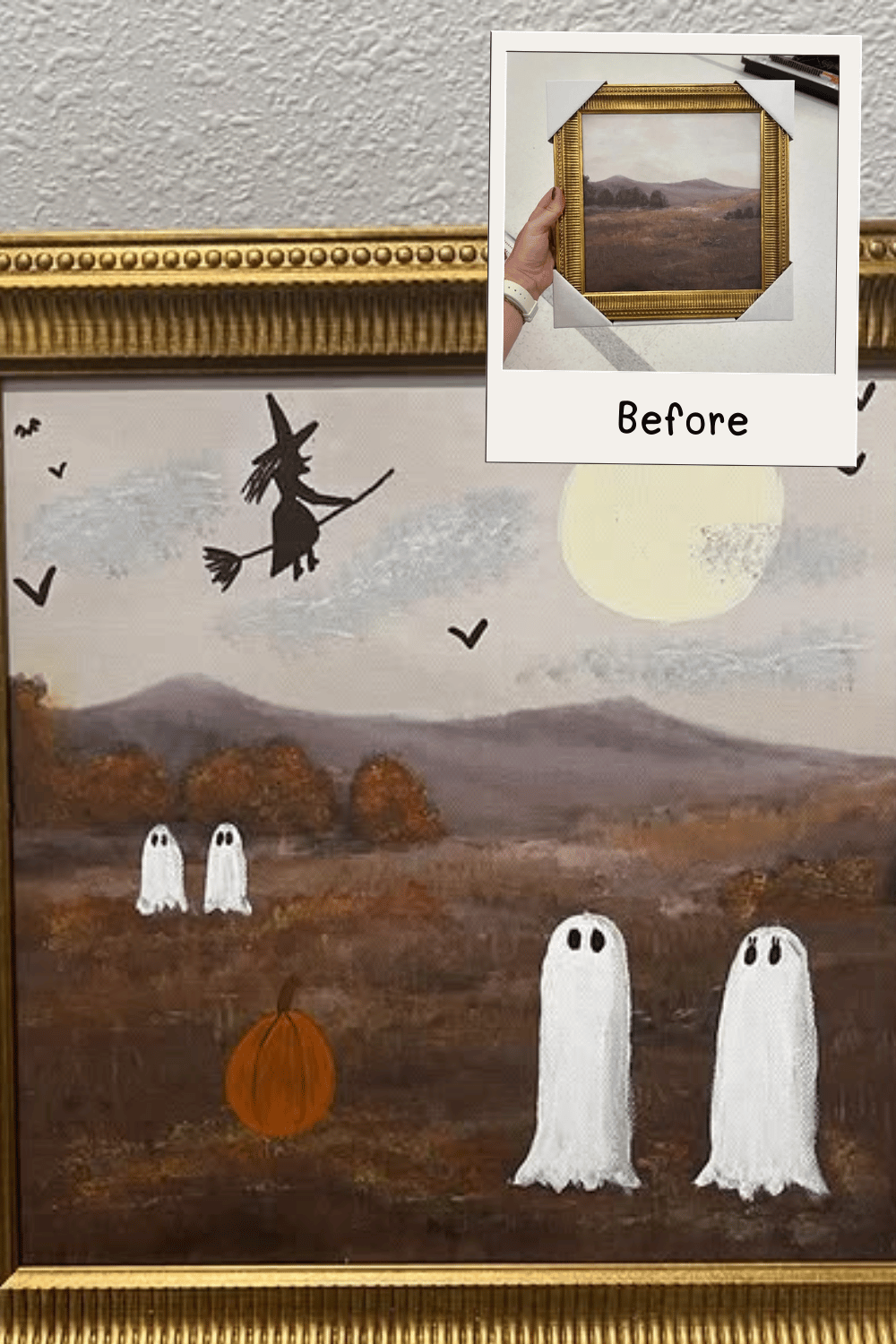 13 Viral Ghost Painting Trend Ideas from Thrifted Art - The Mummy Front