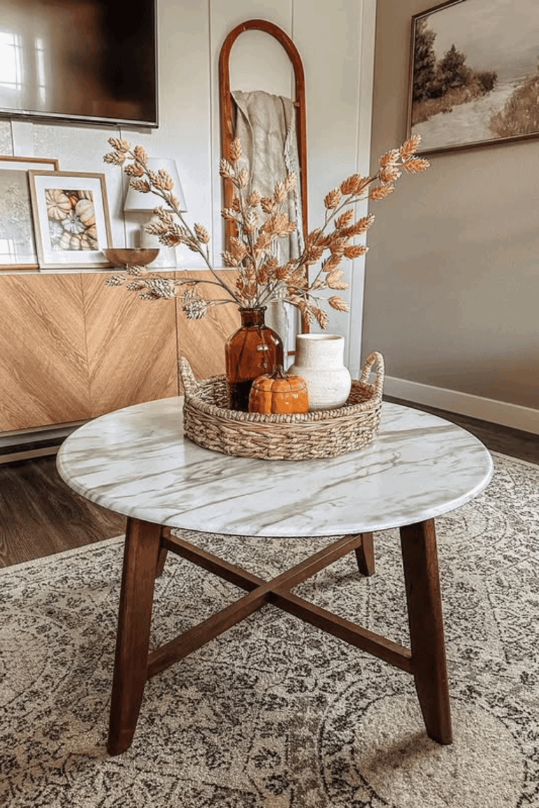 17 Cozy Fall Coffee Table Decor Ideas You'll Love - The Mummy Front