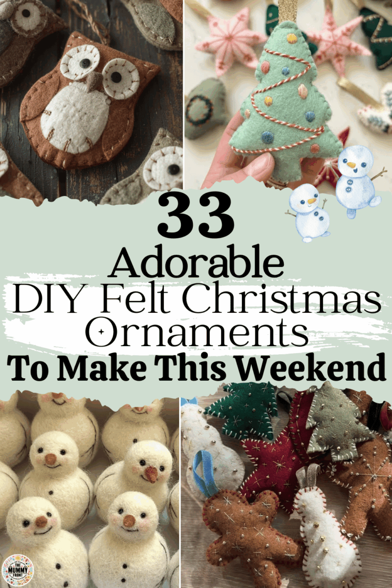 33 Adorable & Easy DIY Felt Christmas Ornaments - The Mummy Front