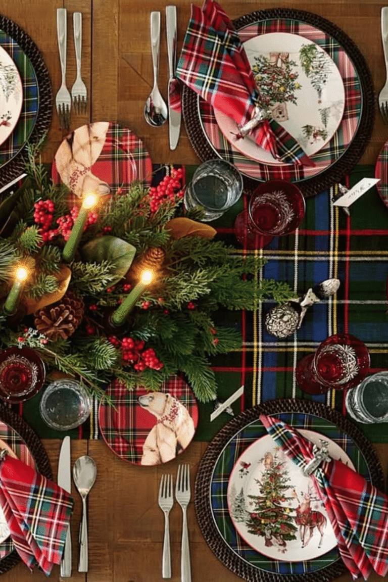 23 Elegant & Festive Christmas Dinner Table Settings - The Mummy Front