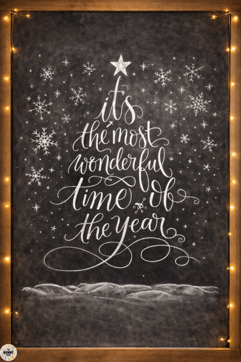 27 Festive December Chalkboard Ideas to Inspire You - The Mummy Front