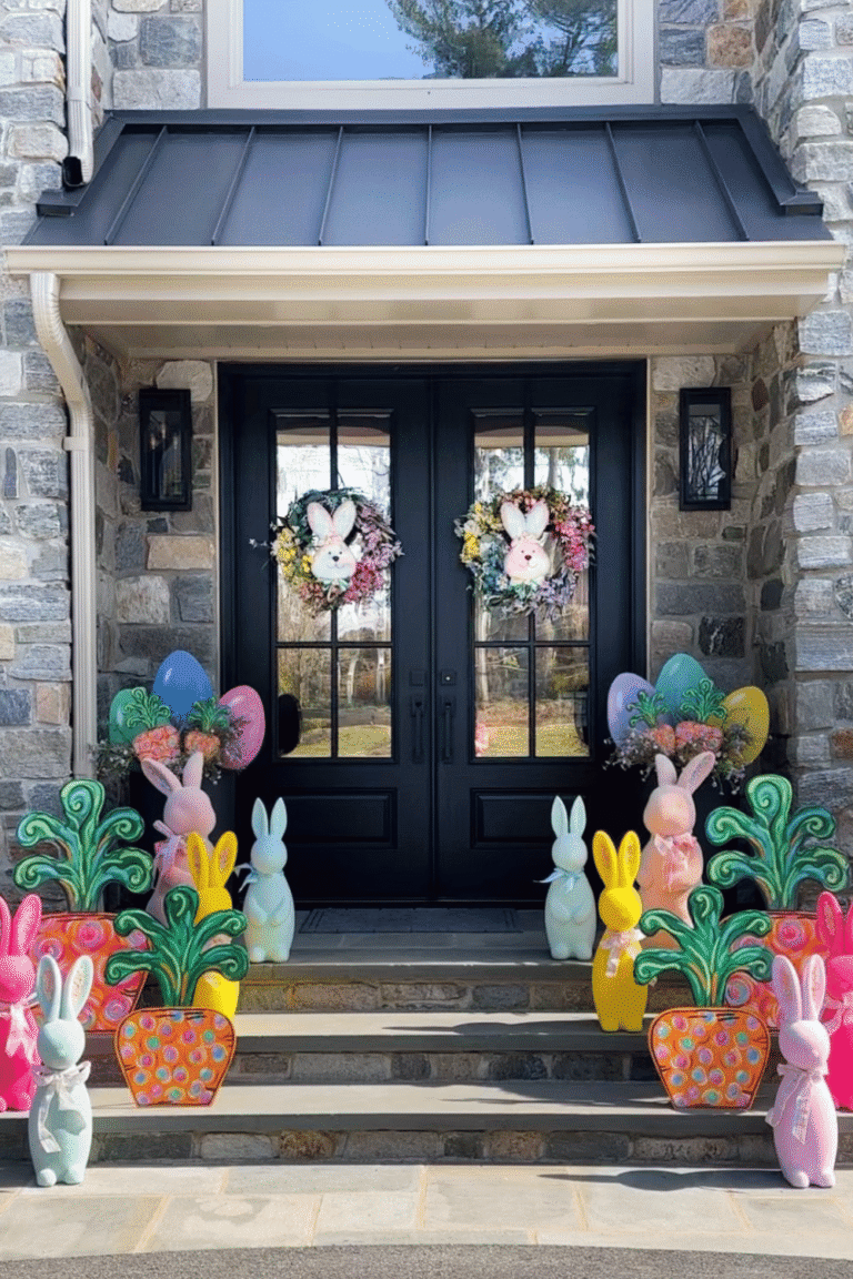18 Easter Porch Decor Ideas to Welcome in Spring - The Mummy Front